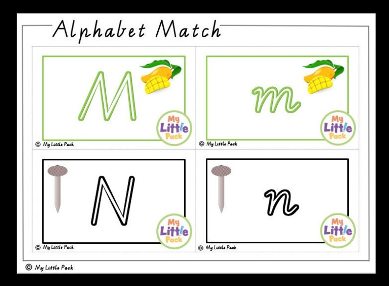 Alphabet and Number Match Cards - Etsy