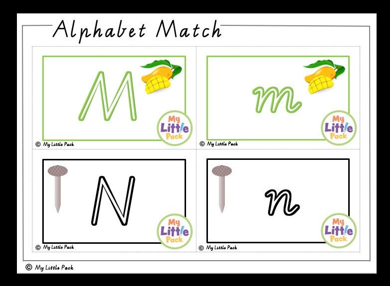 Alphabet and Number Match Cards - Etsy