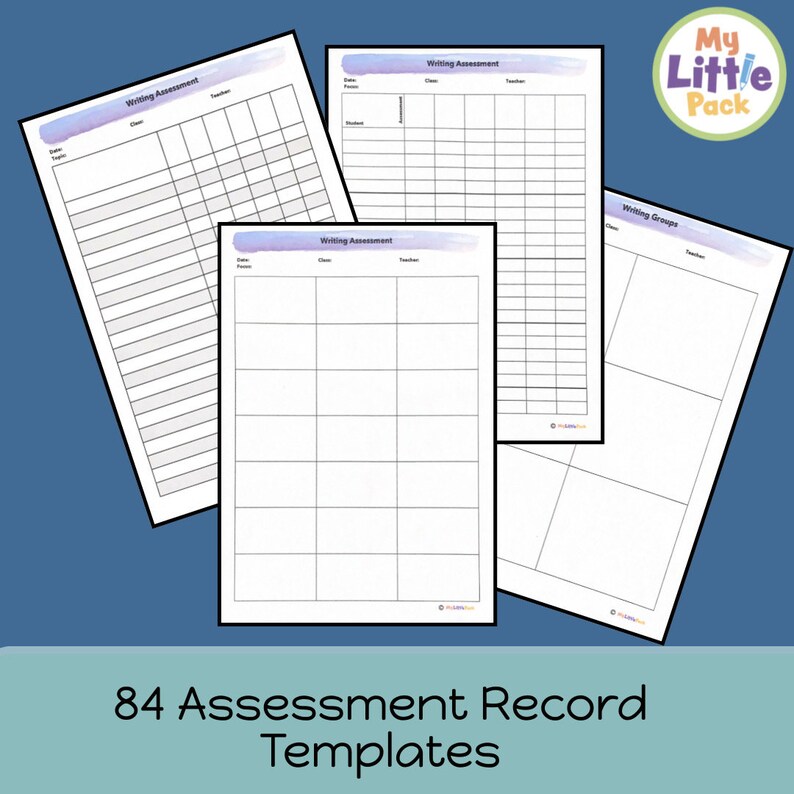 84 Teacher Assessment Record TEMPLATES - Watermark Theme - Etsy