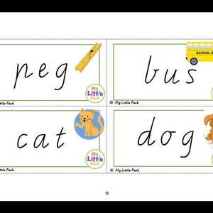 CVC (consonant, Vowel, Consonant) Words Flashcards - Etsy