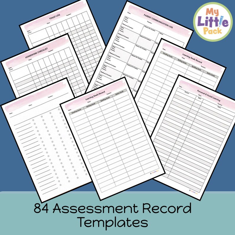 84 Teacher Assessment Record TEMPLATES - Watermark Theme - Etsy