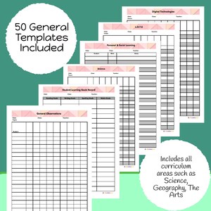 111 Teacher Assessment Record TEMPLATES - Geometric Theme - Etsy