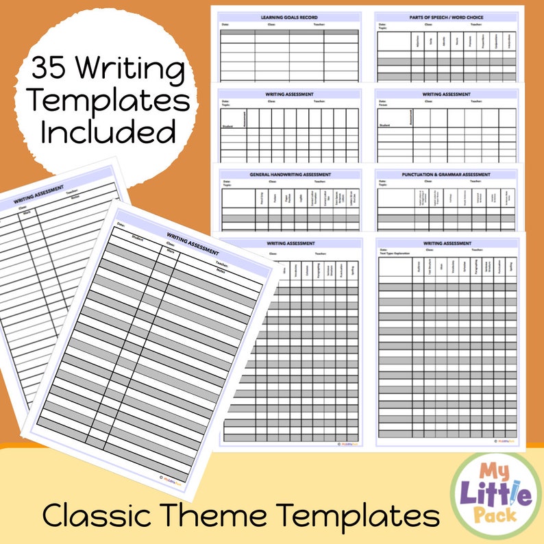 111 Teacher Assessment Record TEMPLATES - Classic Theme - Etsy