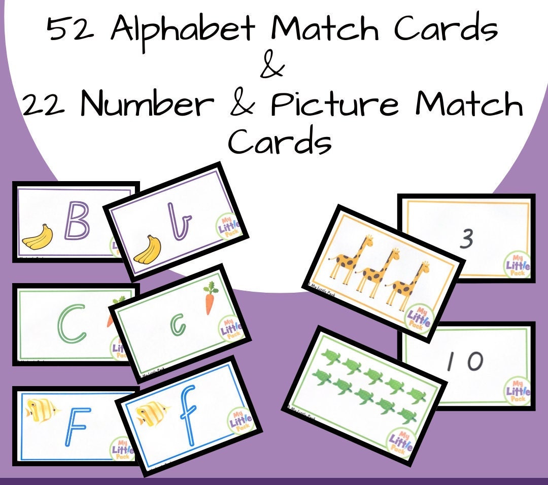 Alphabet and Number Match Cards - Etsy