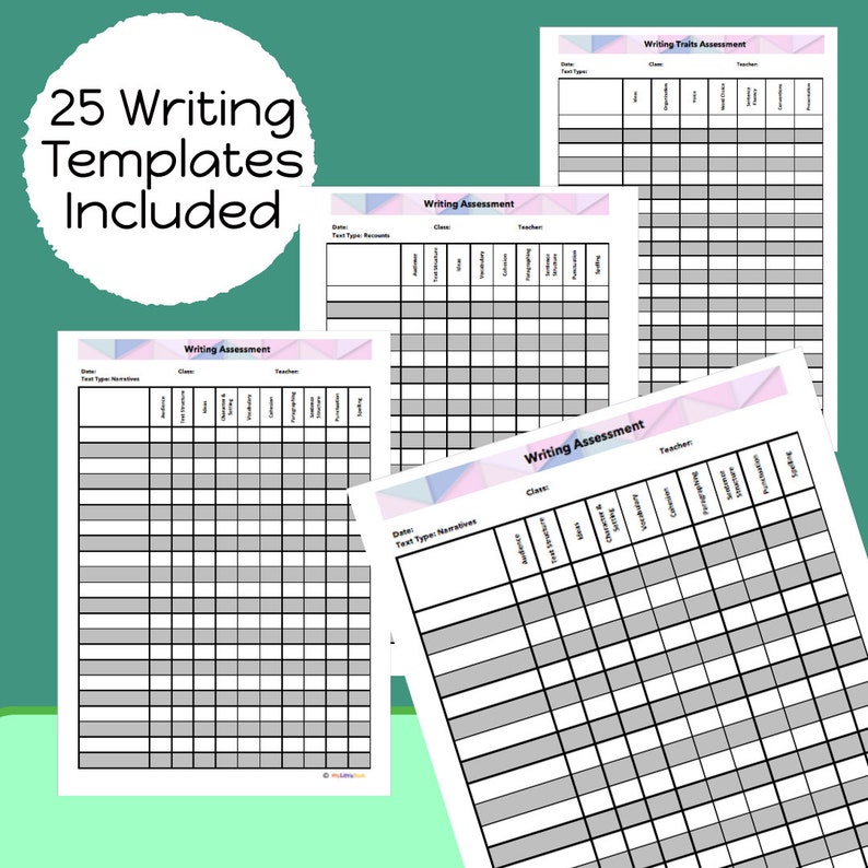 111 Teacher Assessment Record TEMPLATES - Geometric Theme - Etsy
