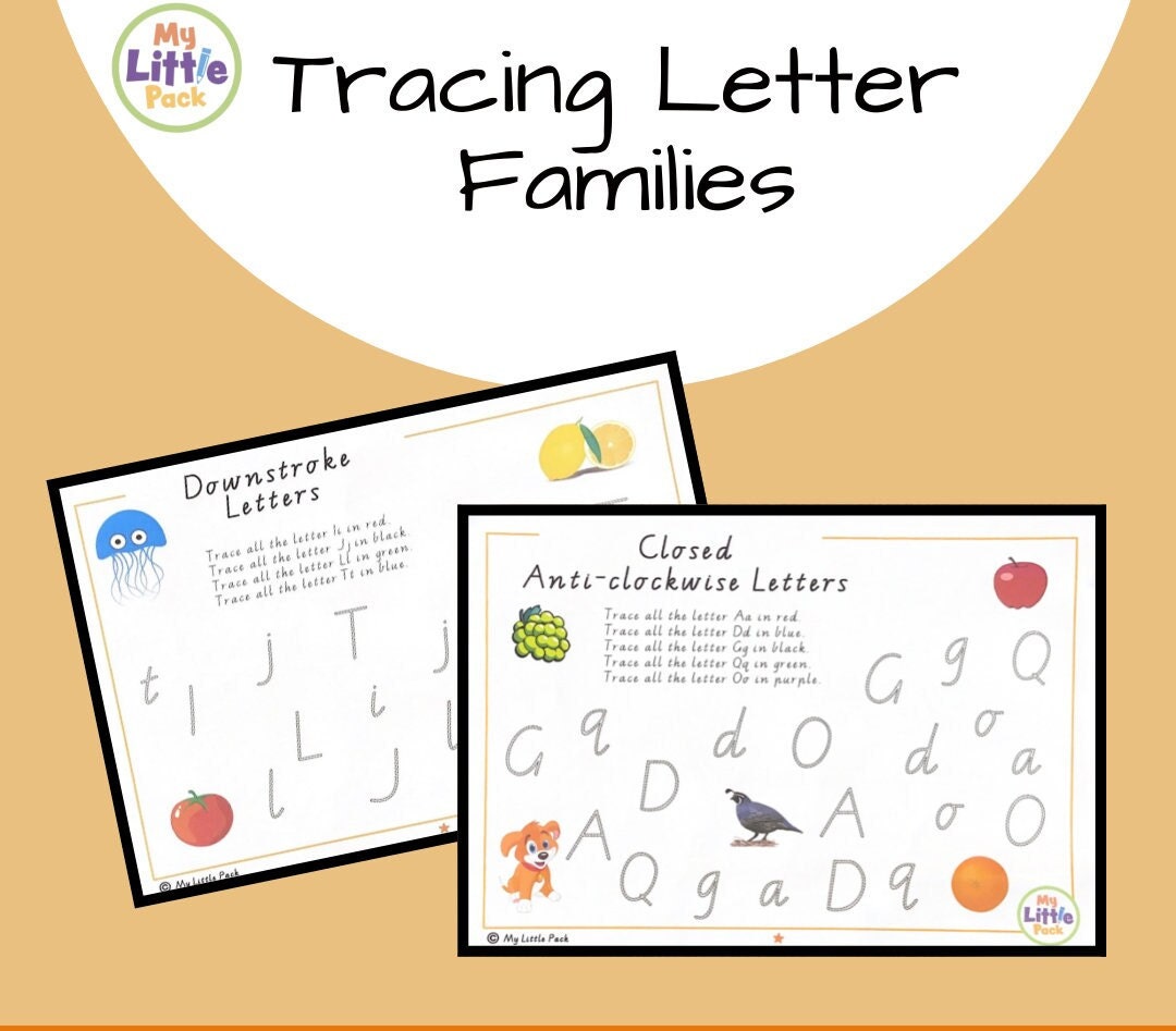 31 Printable Worksheets - Alphabet Practise and Tracing Letter Families ...
