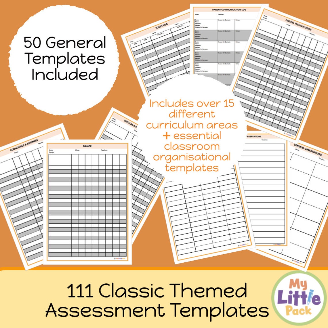 111 Teacher Assessment Record TEMPLATES - Classic Theme - Etsy