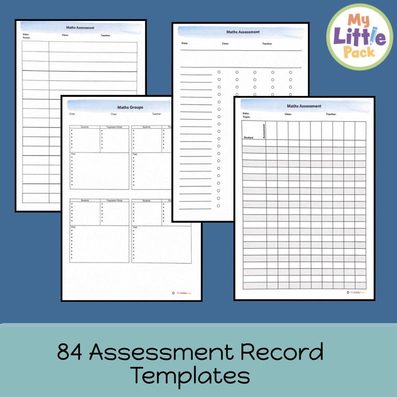 84 Teacher Assessment Record TEMPLATES - Watermark Theme - Etsy