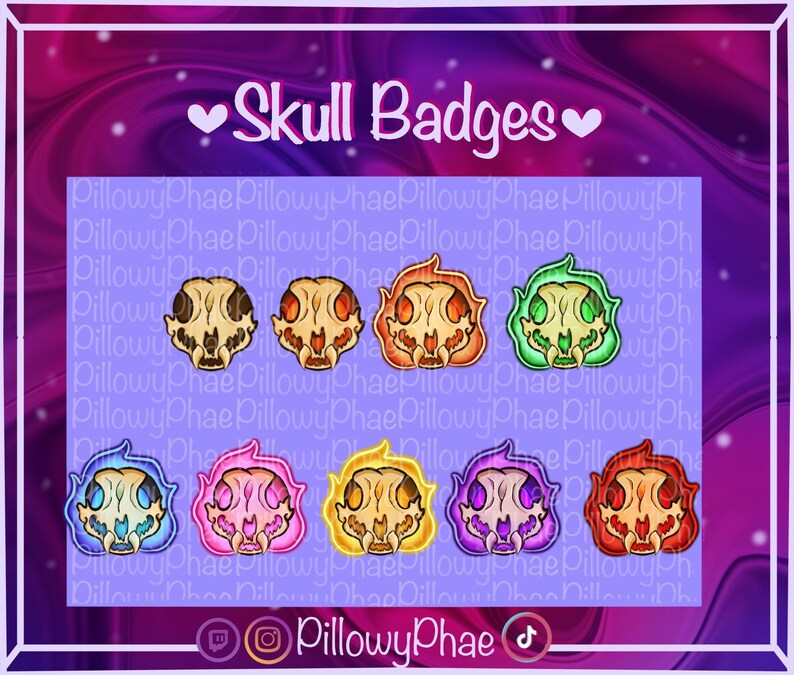 Fiery Skull Badges - Etsy