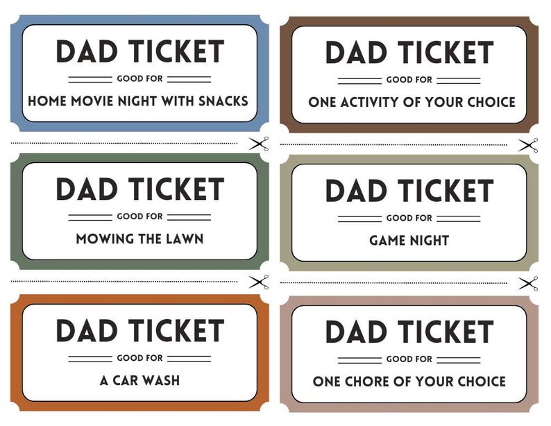 Father's Day / Father's Birthday Coupons - Etsy