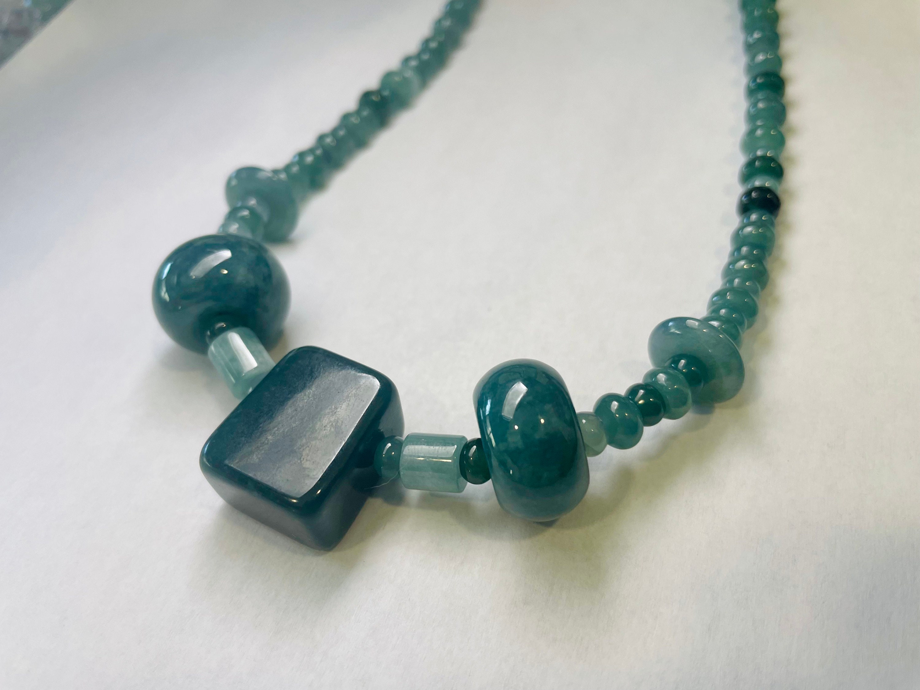 Guatemalan Blue Jade Bead Necklace Jadeite Rare Stone Crystal Gem - Etsy