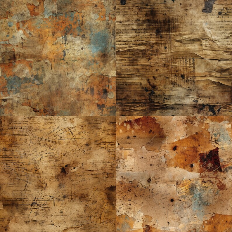 Old Grunge Paper Patterns, Paper, Dirty, Repeatable Paper Pattern, Brown - Etsy