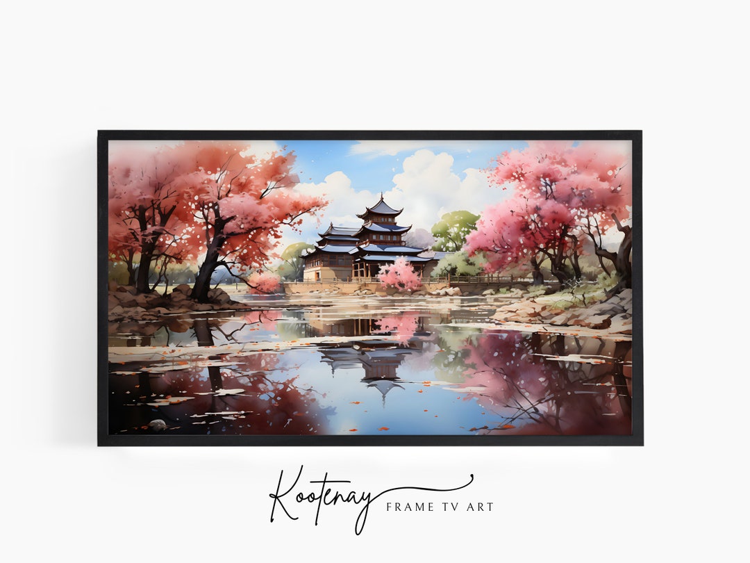 Samsung Frame TV Art - Nara Park | Watercolor Frame Tv Art | Painting ...
