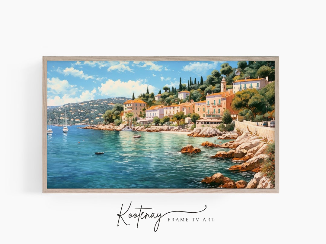 Samsung Frame TV Art - Côte D'azur Bay | Painting Frame Tv Art ...