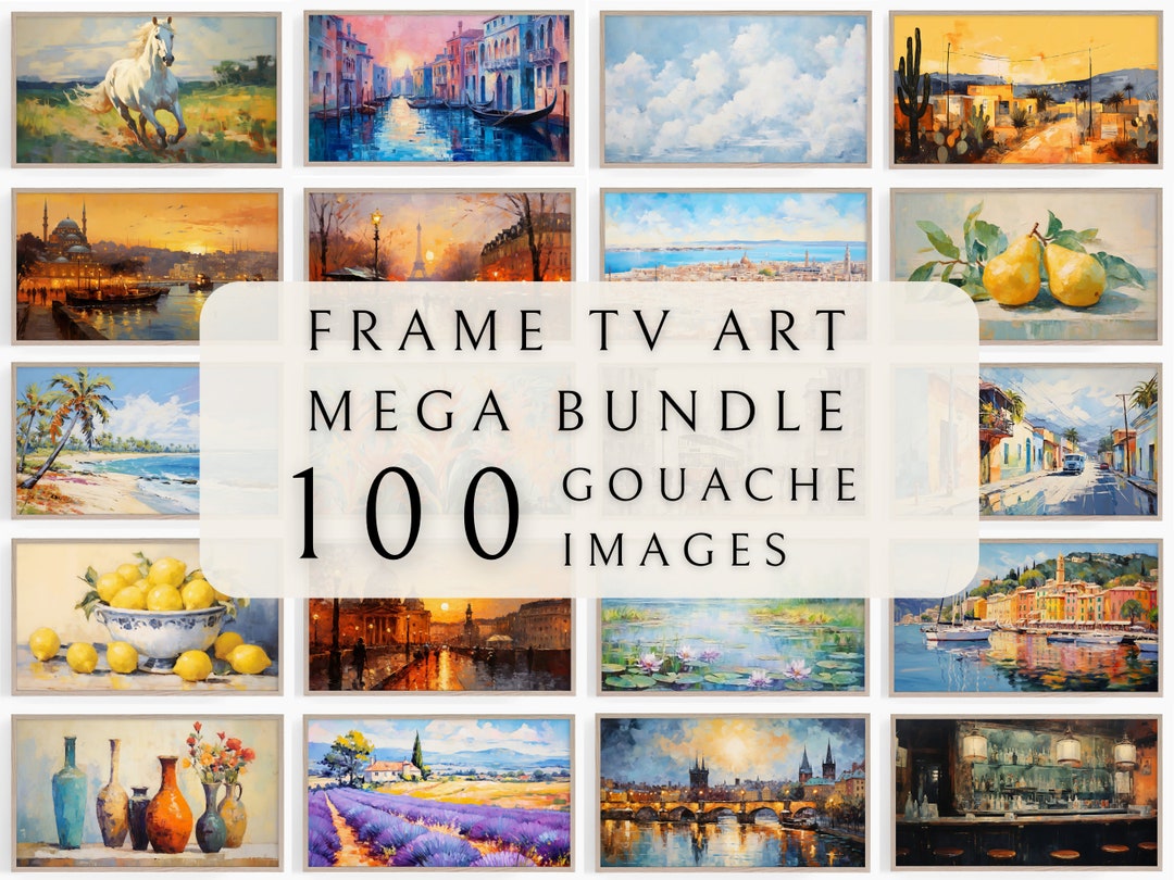 Samsung Frame TV Art Set - Gouache | Painting Frame TV | Art Set for TV ...