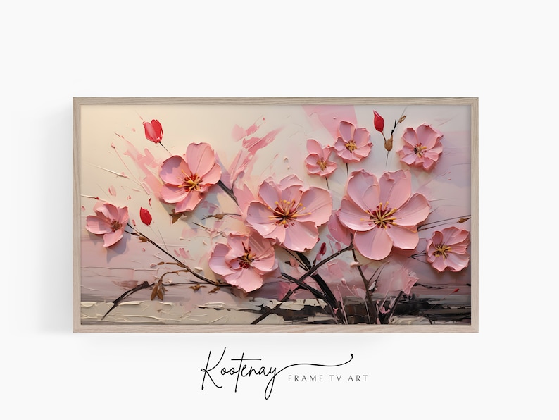 Samsung Frame TV Art Mulla Mulla Floral Frame Tv Art Impasto Art for ...