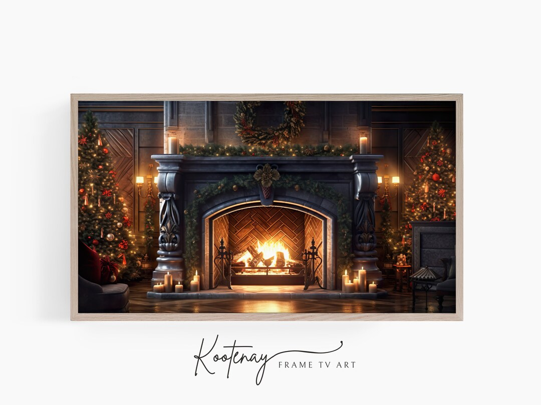 Christmas Frame TV Art - Christmas Fireplace | Samsung Frame TV Art ...