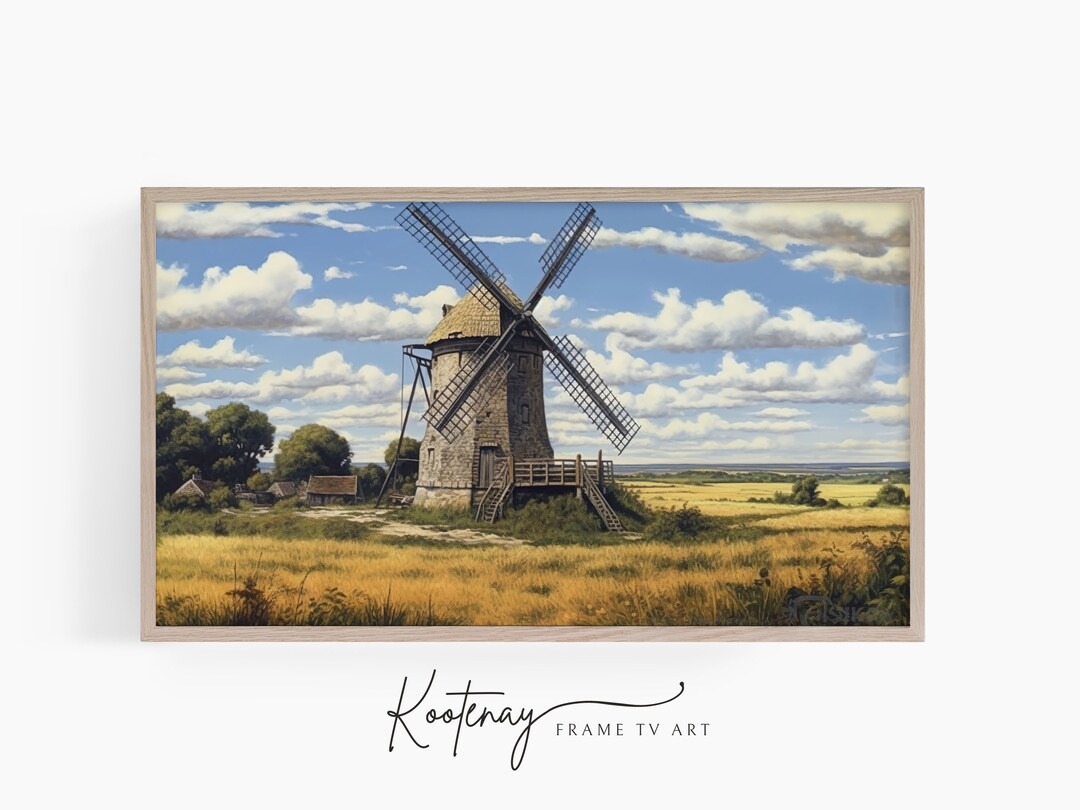 Samsung Frame TV Art - Windmill | Painting Frame Tv Art | Vintage Art ...