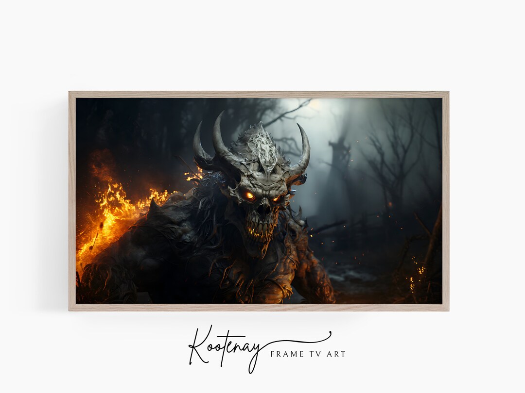 Samsung Frame TV Art - Dämon | Halloween Rahmen Tv Kunst | Gruselige ...