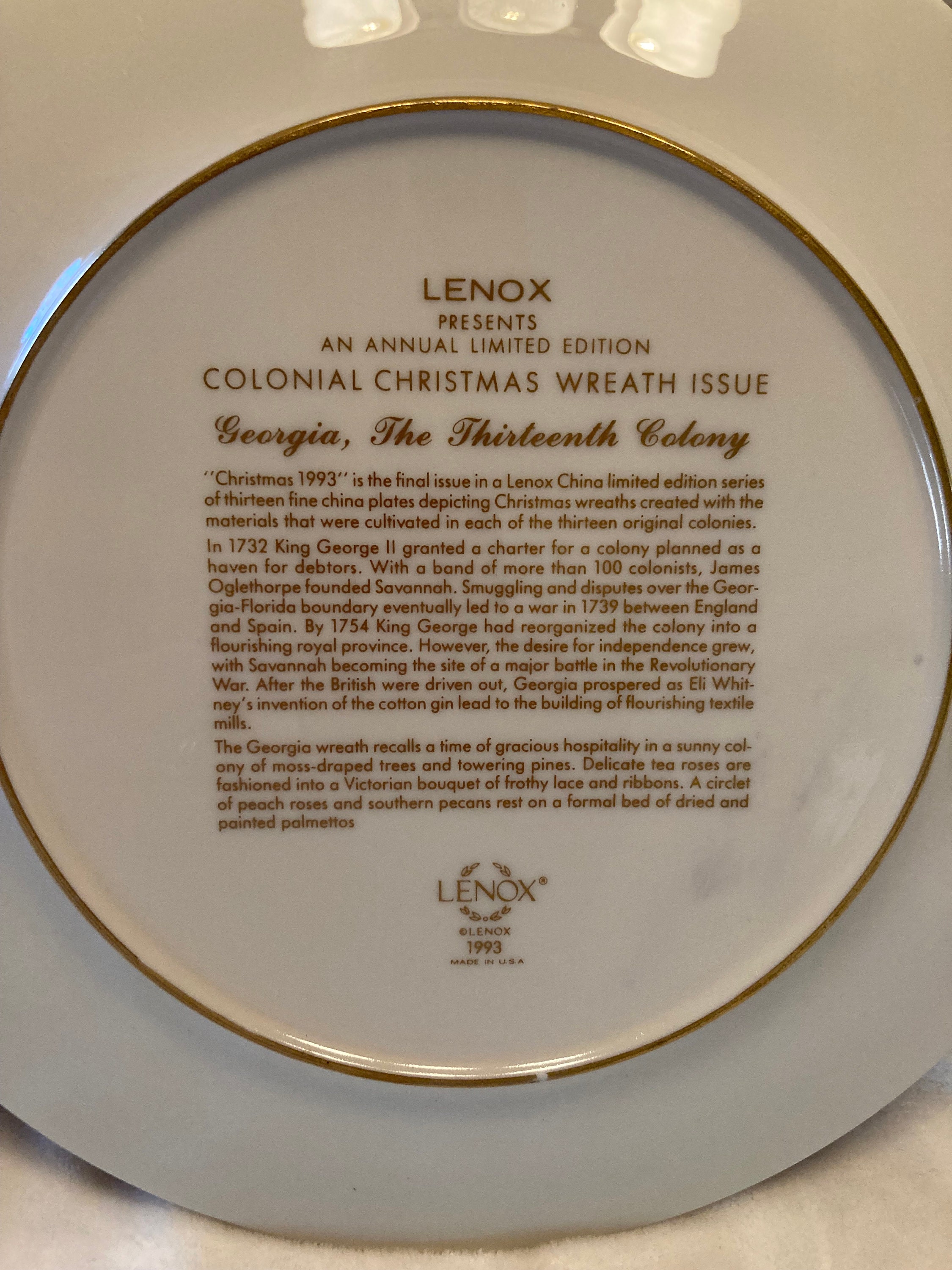Lenox Colonial Christmas Plates - Etsy