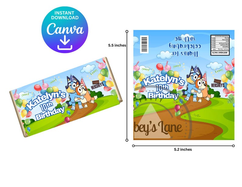 Bluey Editable Party Bundle | Instant Download | Birthday - Etsy