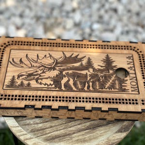 Moose Laser Engraved Cribbage Board - Etsy