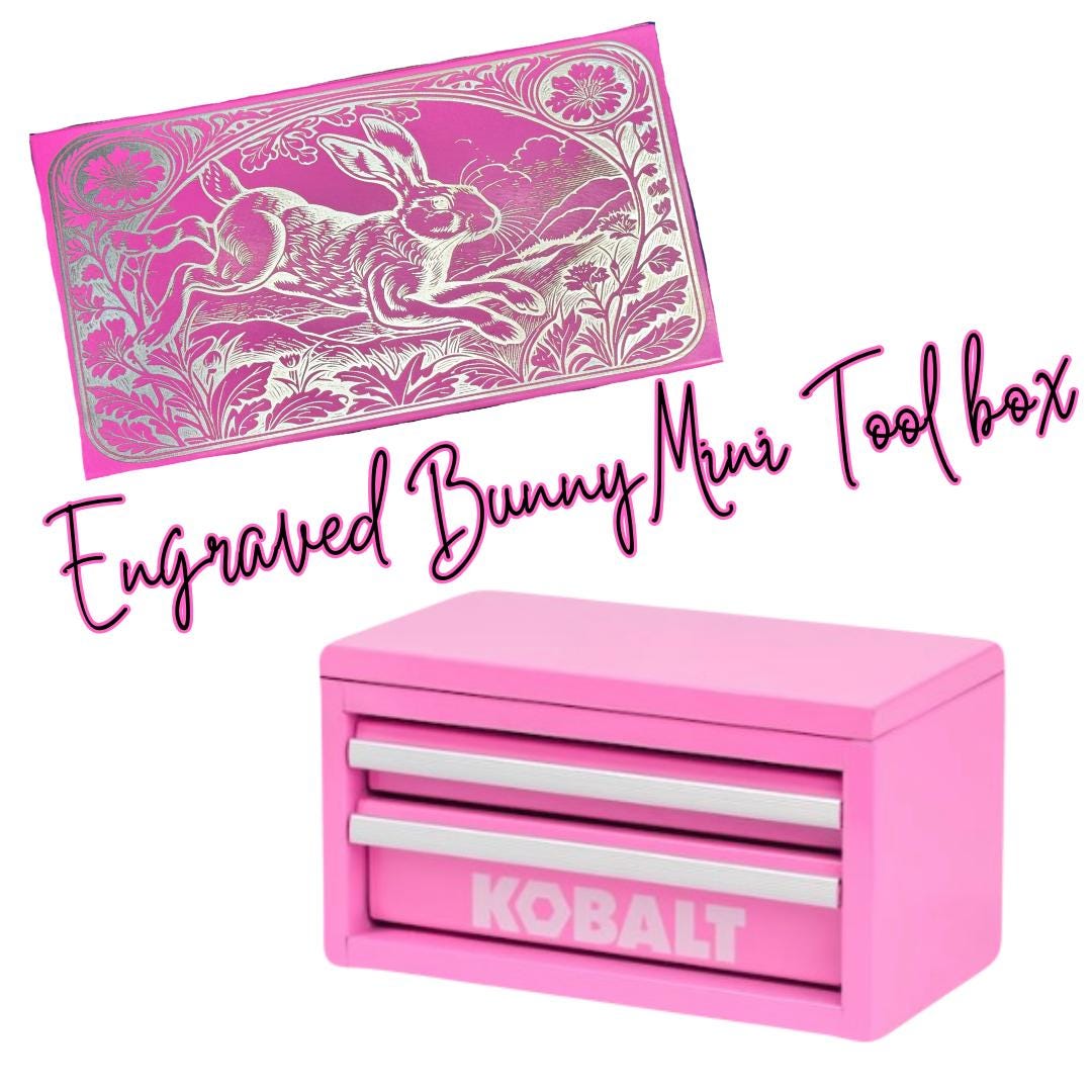Kobalt Mini Toolbox, Laser Engraved Bunny Pink. - Etsy