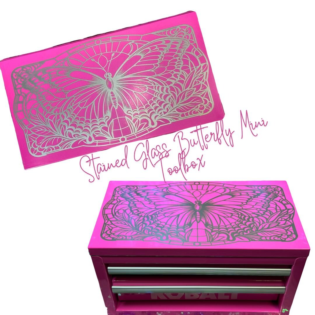 Kobalt Mini Toolbox, Laser Engraved Stained Glass Butterfly Pink. - Etsy