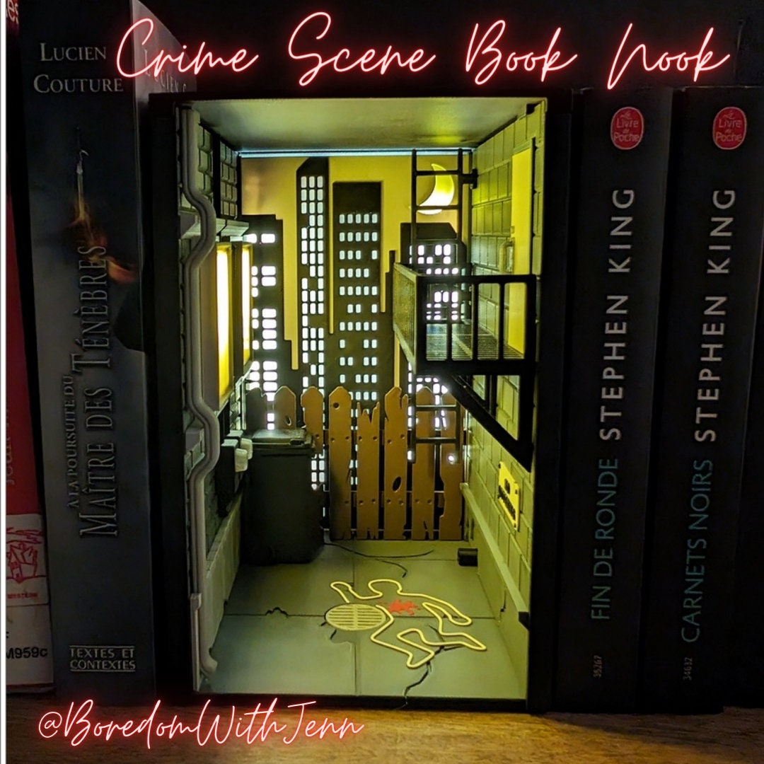 Crime Scene Book Nook, Light up Book Nook. - Etsy