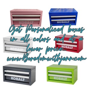 Kobalt Mini Toolbox, Laser Engraved Hummingbirds and Hibiscus. - Etsy