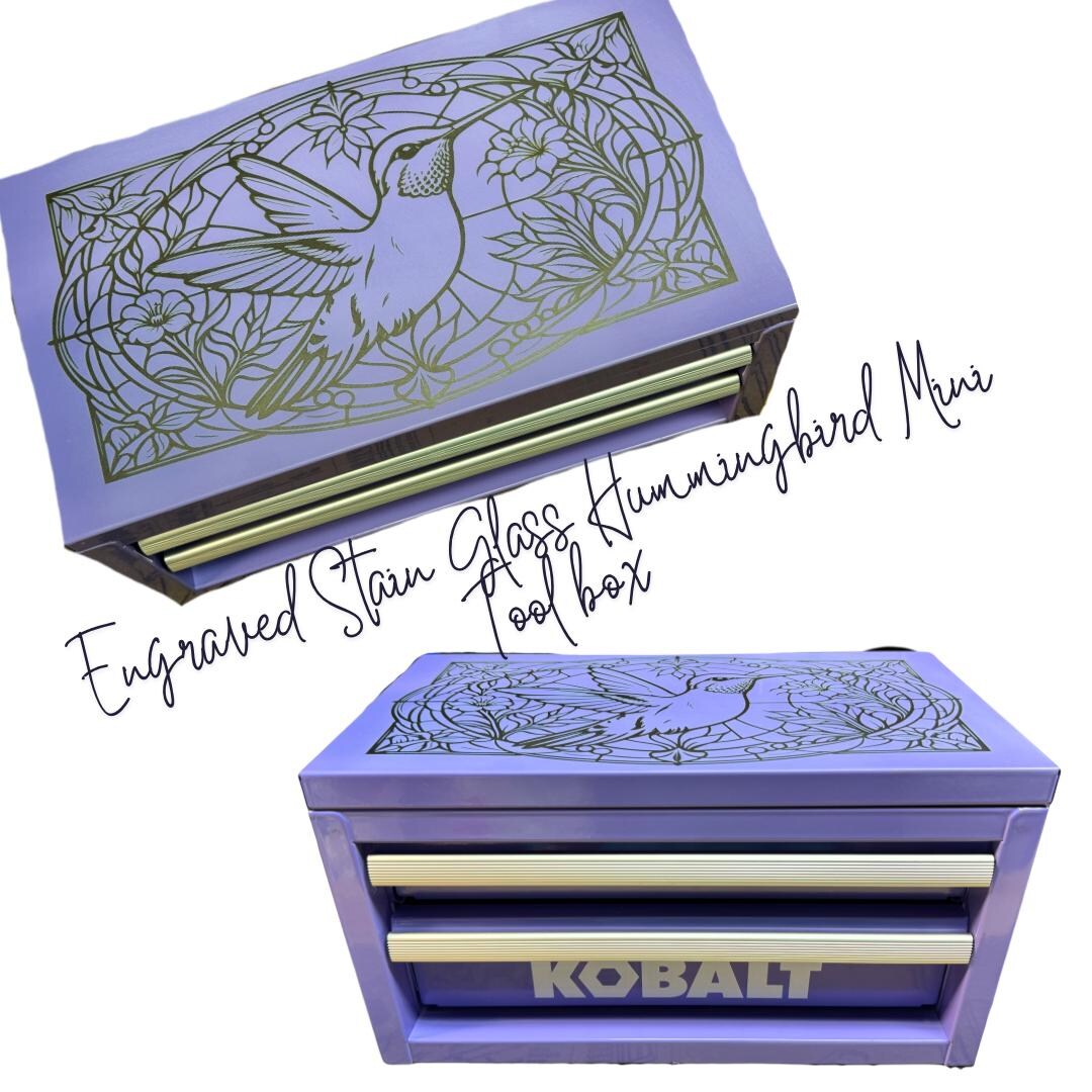 Kobalt Mini Toolbox, Laser Engraved Hummingbirds and Hibiscus. - Etsy