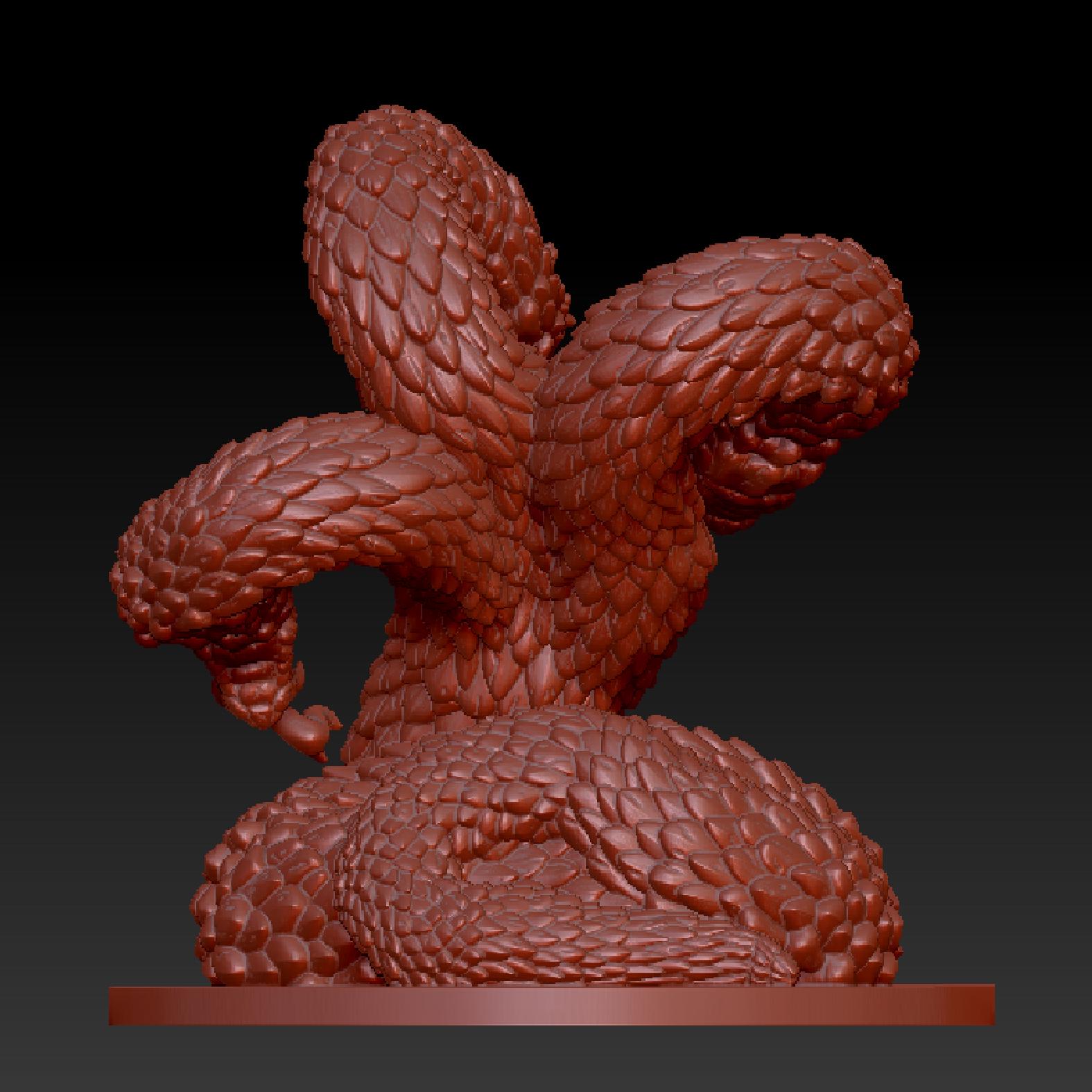 Three-headed Snake 3D Prints STL File - Etsy
