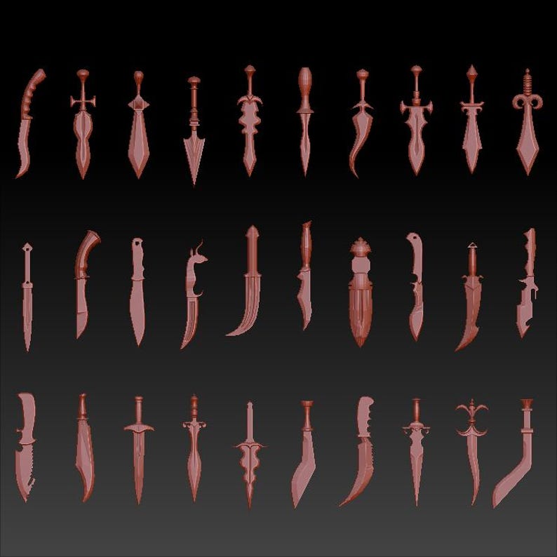 100 Types of Cosplay Dagger Models/3d Models/3d Prints STL/OBJ File - Etsy