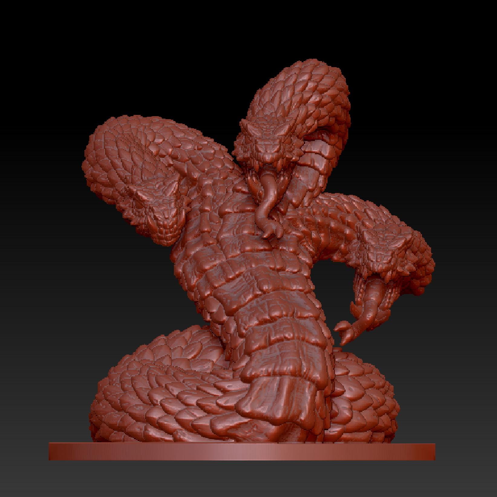 Three-headed Snake 3D Prints STL File - Etsy