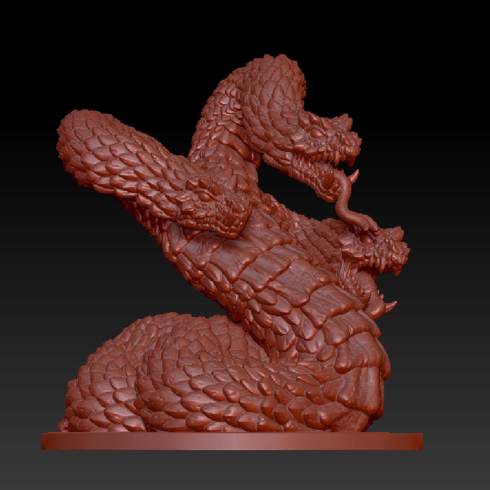 Three-headed Snake 3D Prints STL File - Etsy