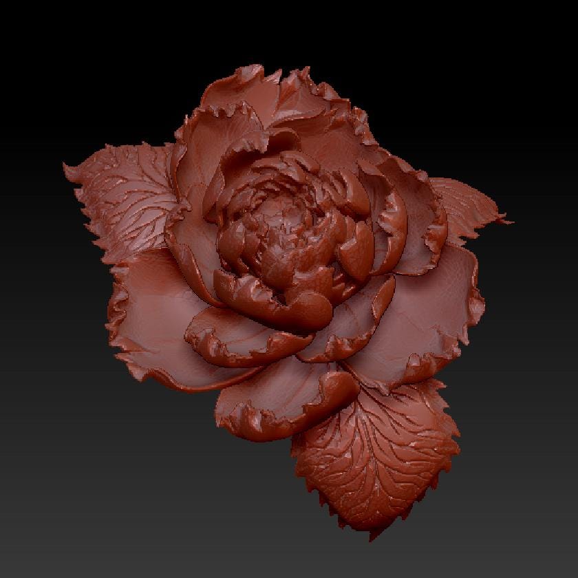Peony Models/3d Prints/3d Models for CNC Router STL File - Etsy