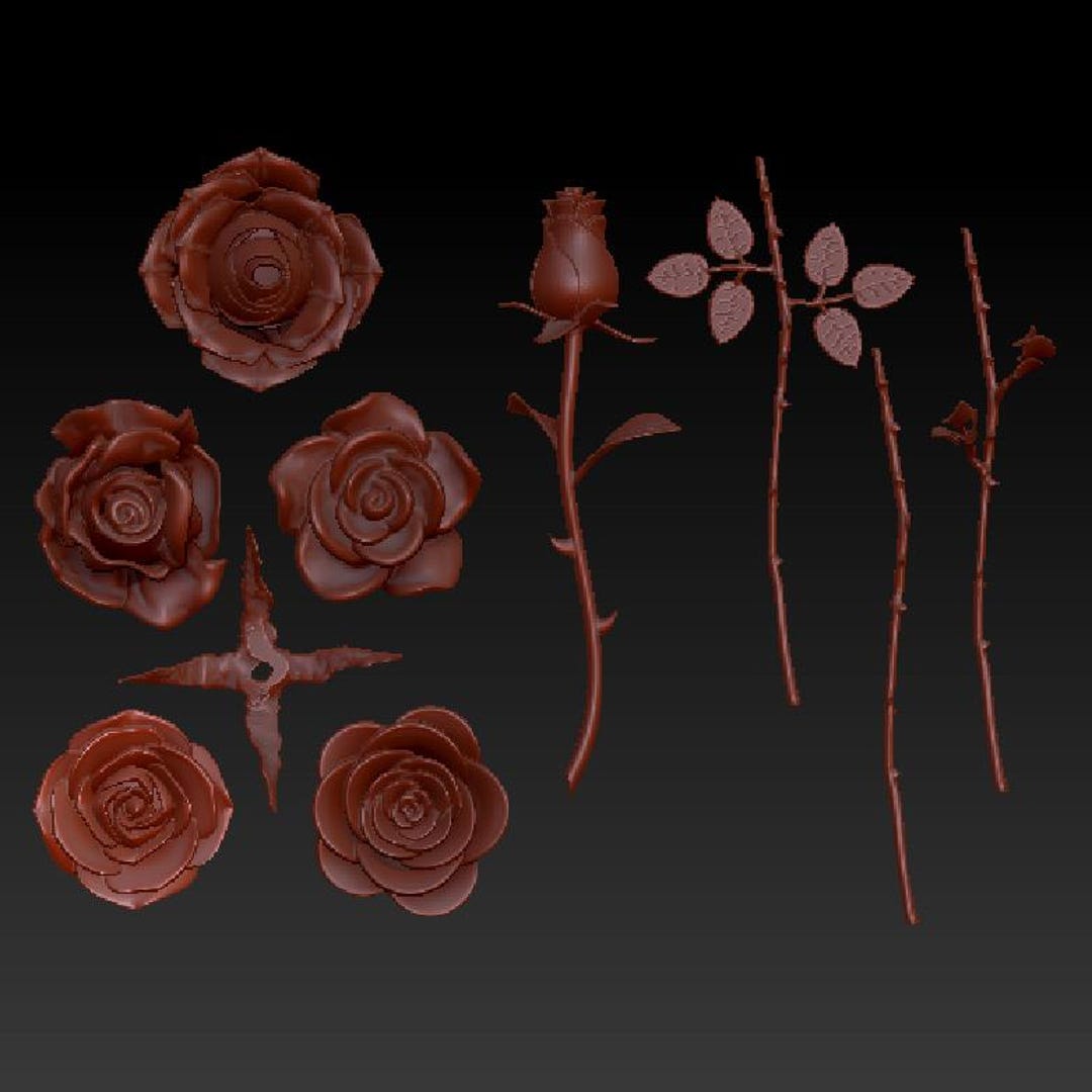 Rose Models 10 in 1/valentine's Day/3d Prints STL File - Etsy
