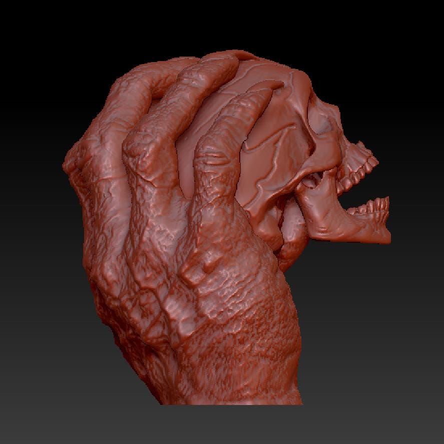 Halloween Skull in the Hand 3D Prints STL File - Etsy