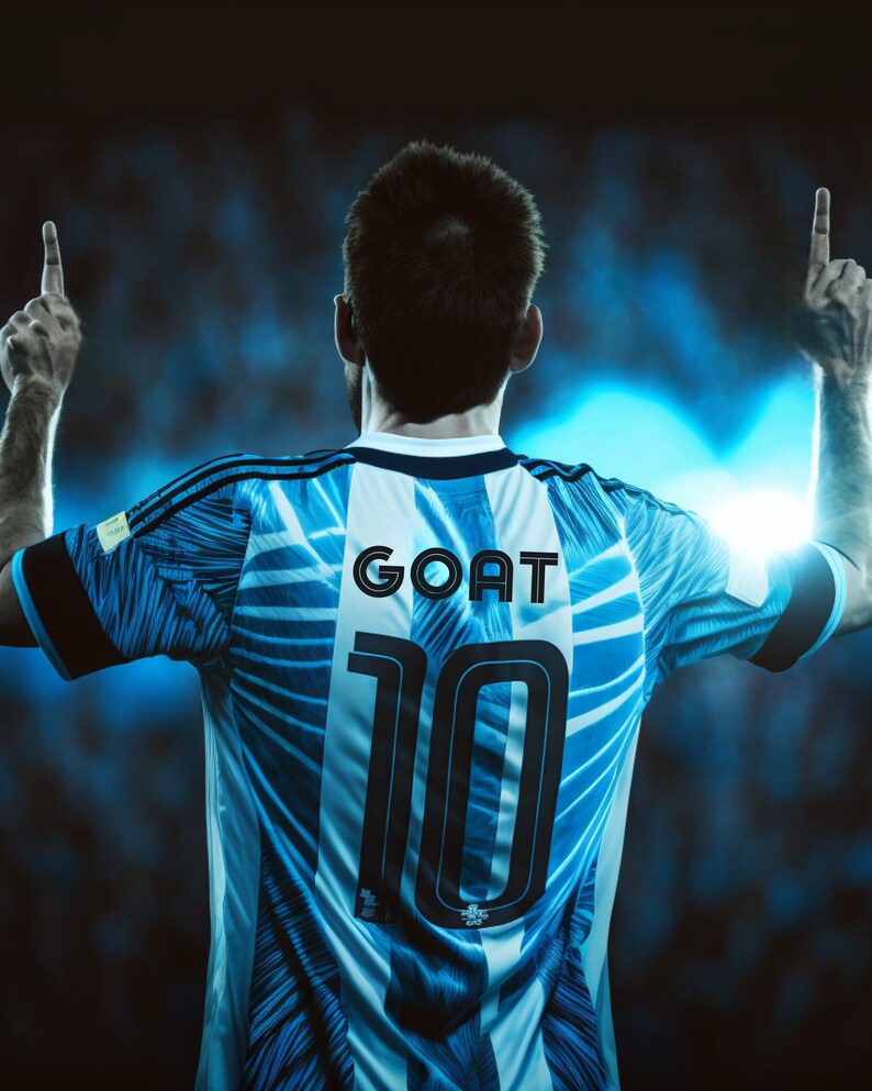 Lionel Messi the GOAT, Back of Jersey, World Cup, Football Printable ...