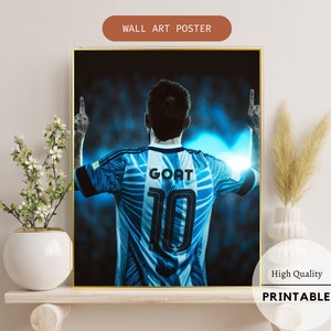 Lionel Messi the GOAT, Back of Jersey, World Cup, Football Printable ...