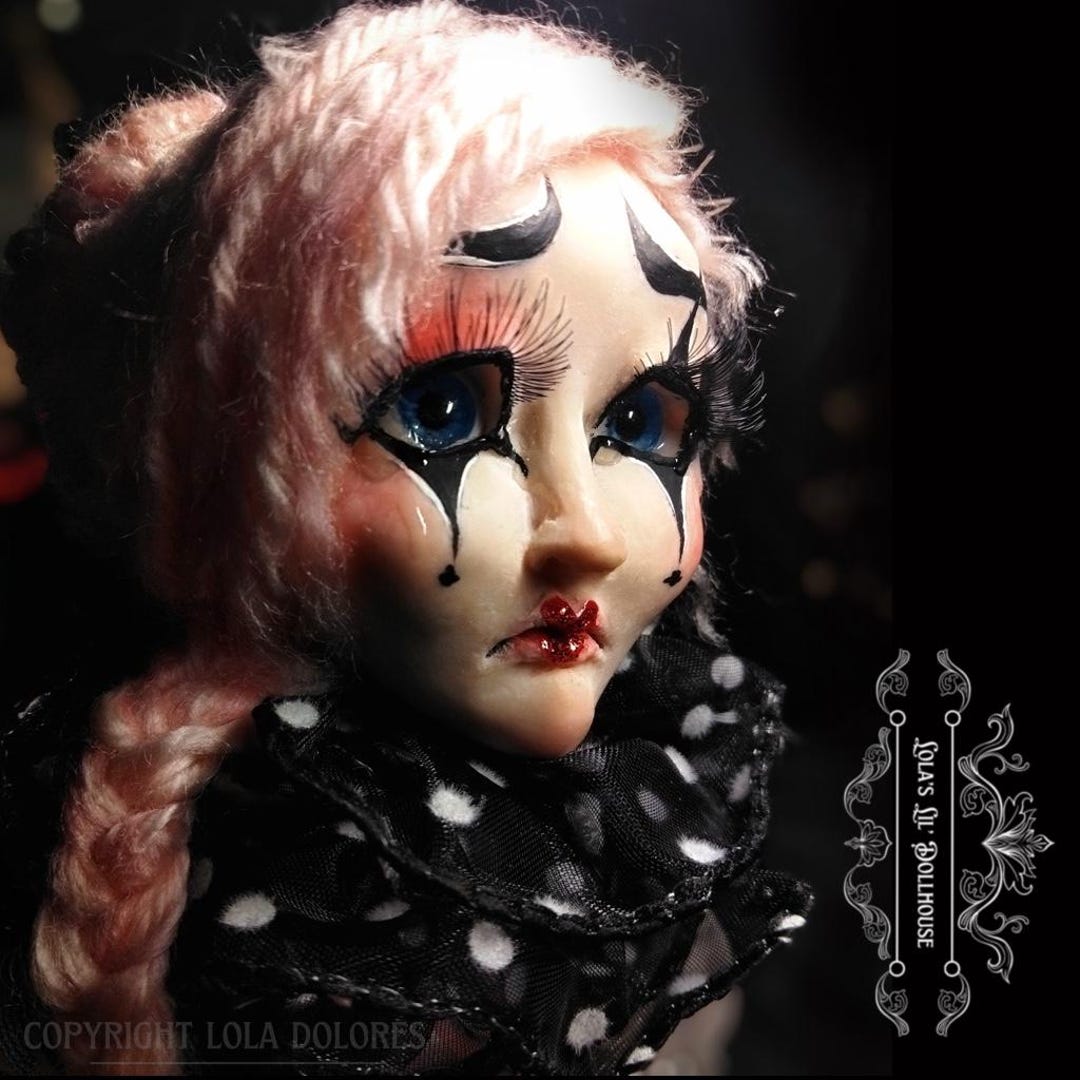Sad Crying Harlequin Jester Clown Artist Boudoir Doll 15” French Circus ...