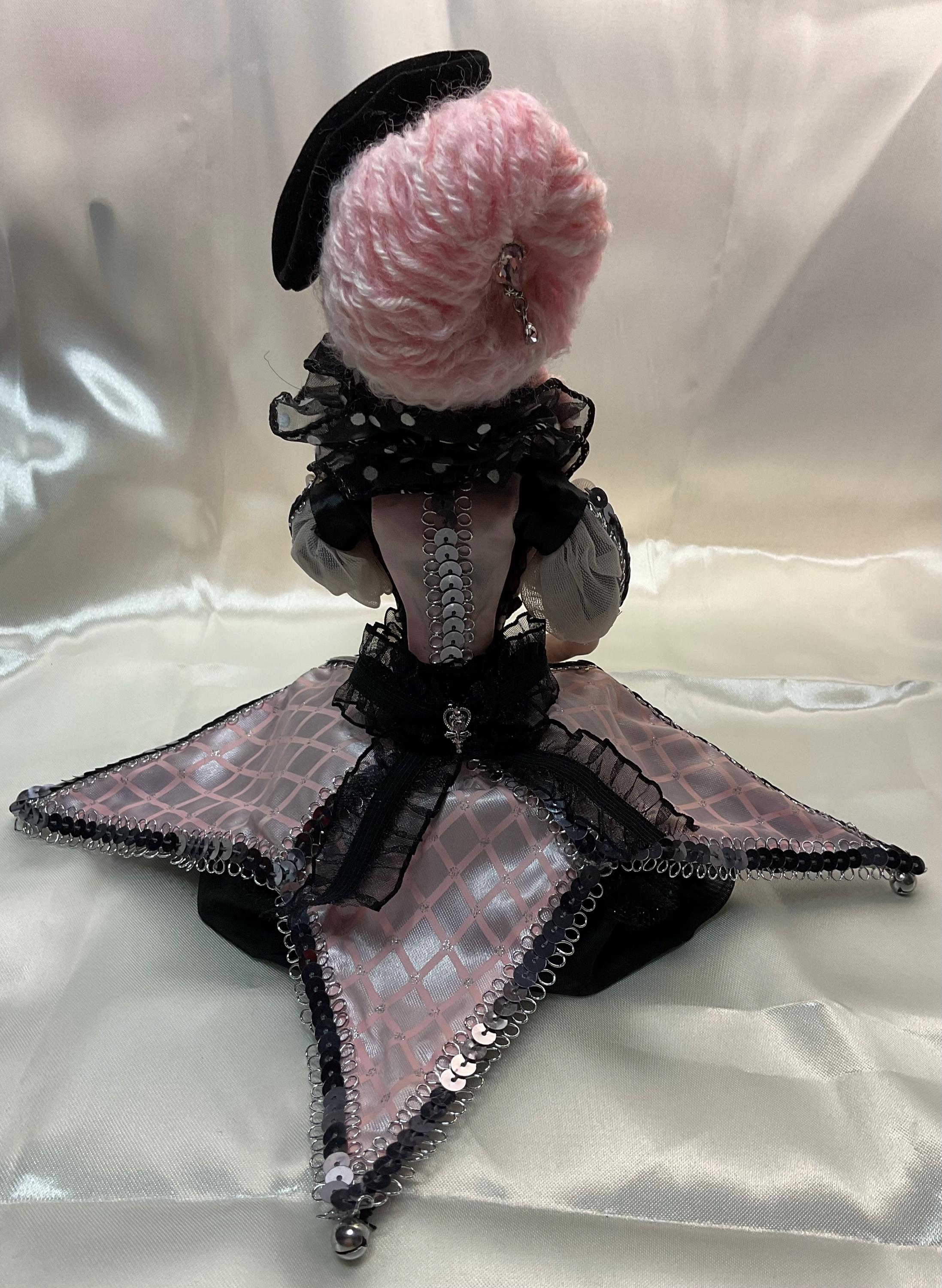 Sad Crying Harlequin Jester Clown Artist Boudoir Doll 15” French Circus ...