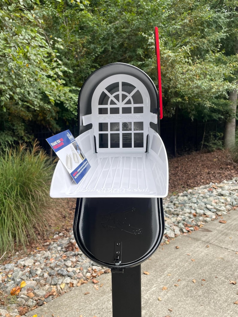 Standard Large Mailbox - Black - With My Mail Crate Sliding Mailbox ...