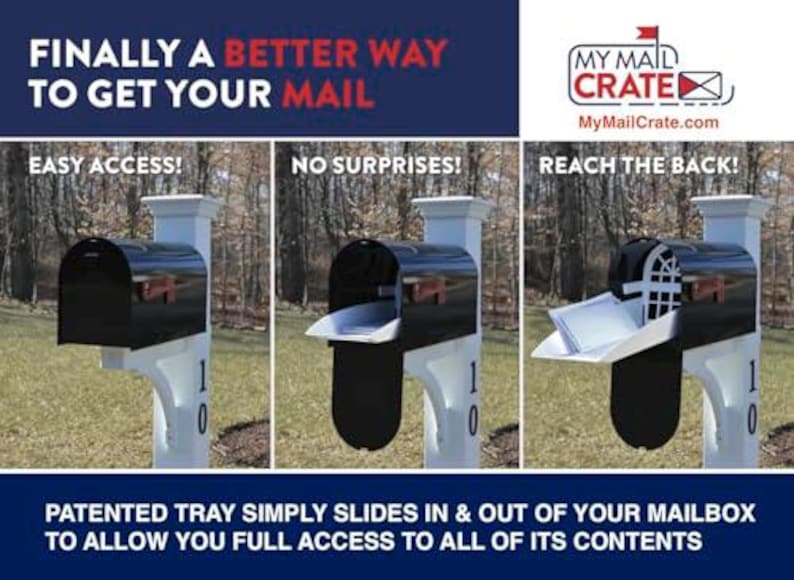 Standard Large Mailbox - Black - With My Mail Crate Sliding Mailbox ...