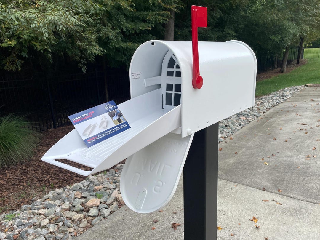 Deluxe Large Mailbox - White Textured - With Mymailcrate Sliding ...