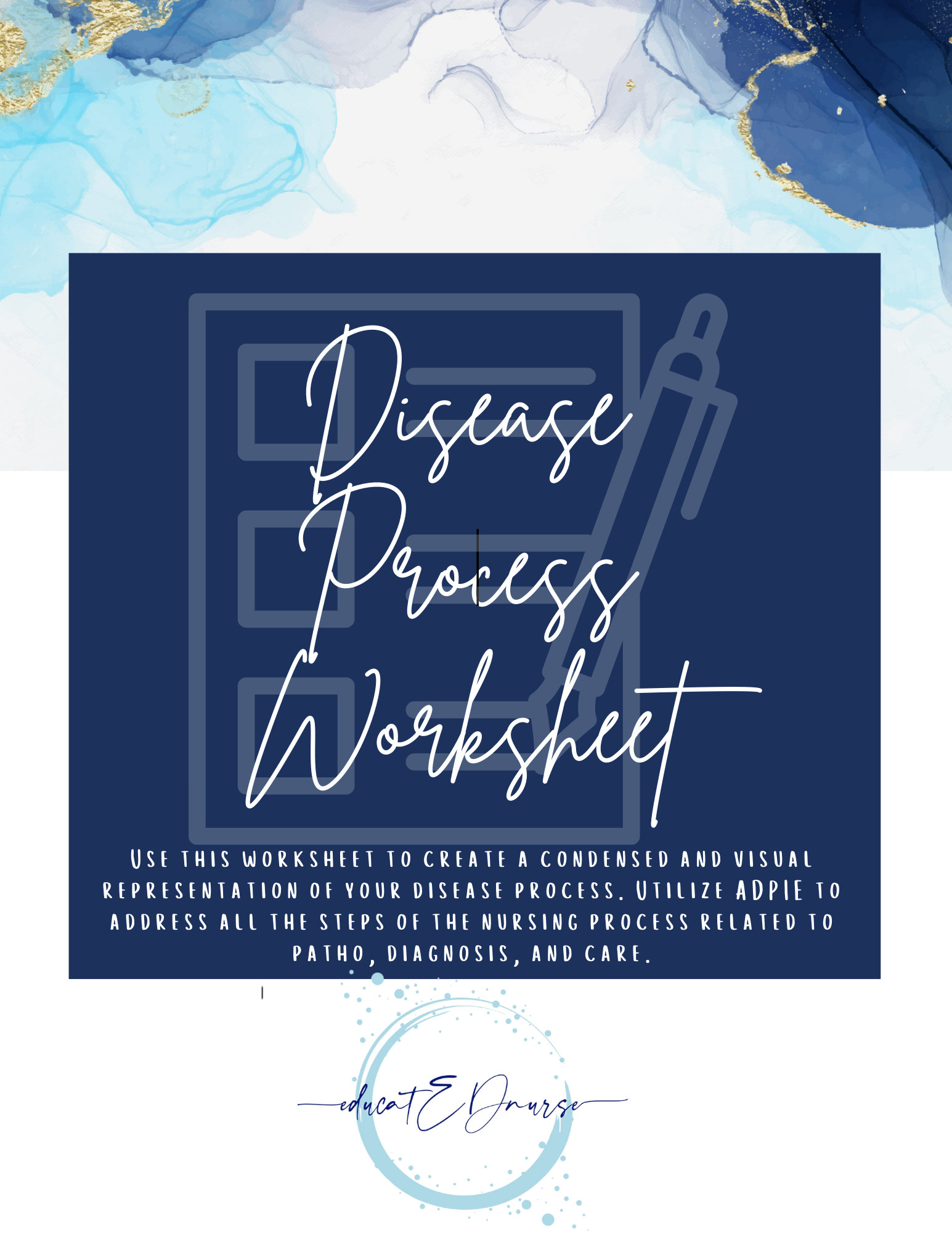 Nursing Disease Process Worksheet Template: Digital Download - Etsy