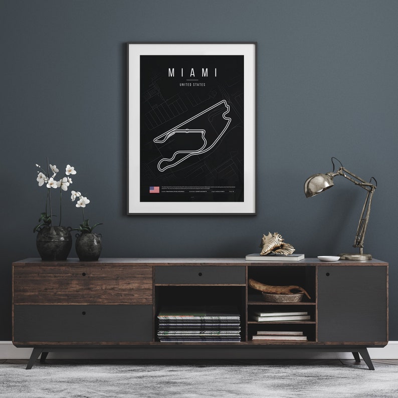 Formula 1 Miami Circuit Print | F1 Wall Art Decor | F1 USA Miami ...