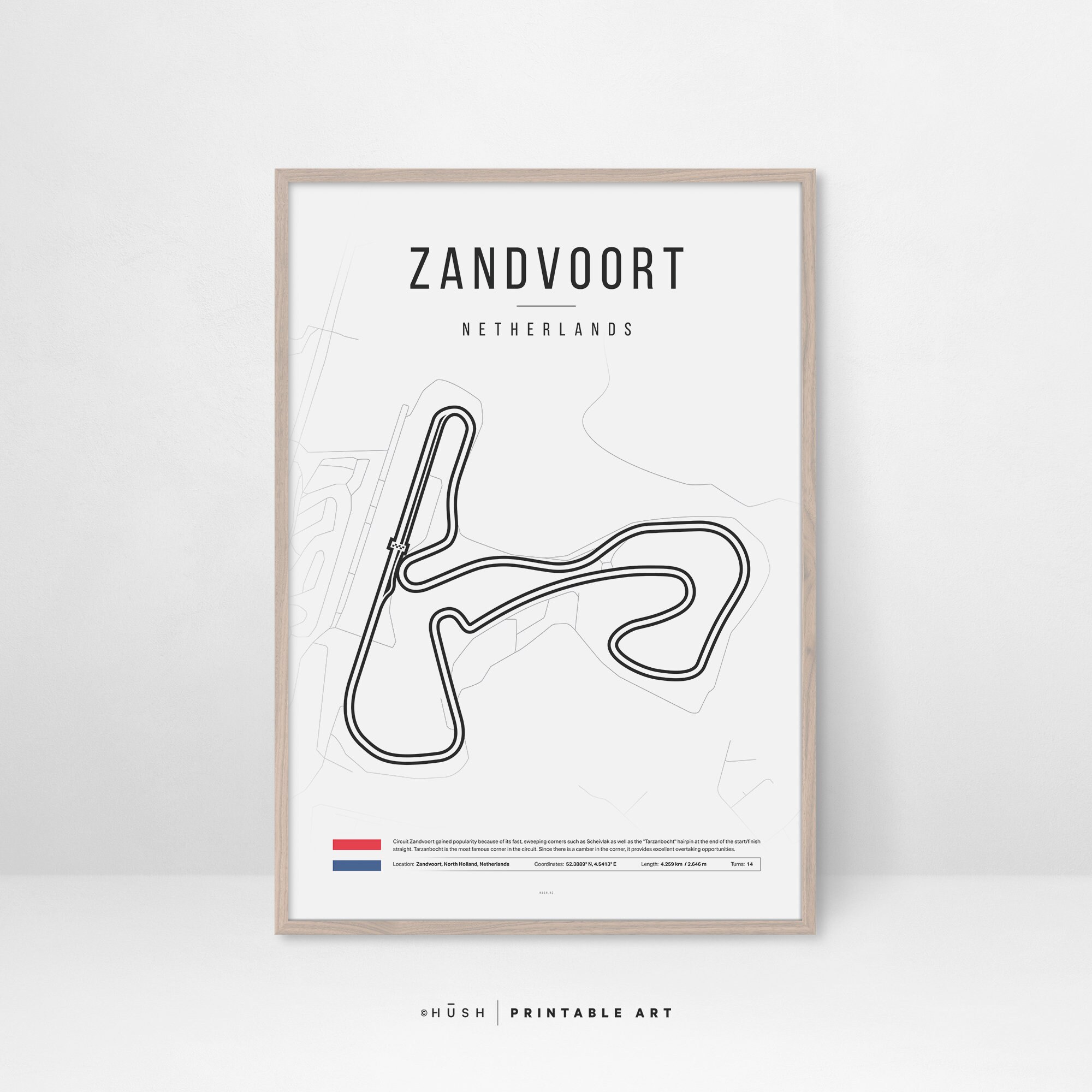 Zandvoort F1 Circuit Poster: Minimalist Race Track Wall Art (digital ...