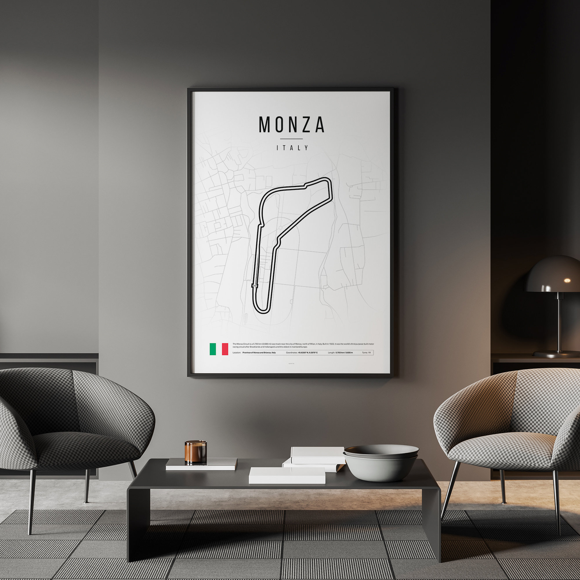 Formula 1 Monza Circuit Printable Wall Art Decor. Fathers Day Gift. F1 ...