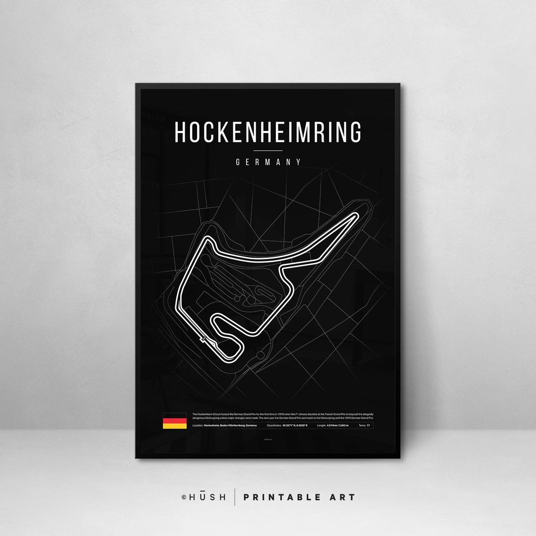 Hockenheimring Race Track Printable Wall Art Decor | Fathers Day Gift ...